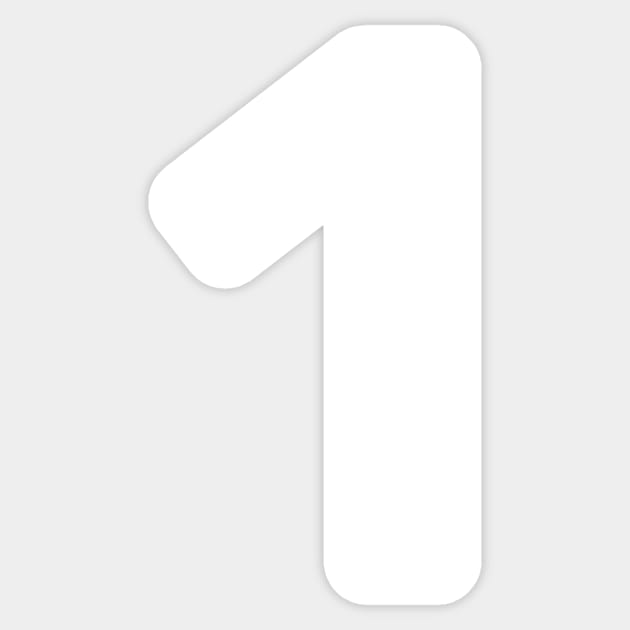 Simple White Number One Symbol #1 - Number One - Sticker | TeePublic Simple White Number One Symbol #1 - Number One - Sticker | TeePublic